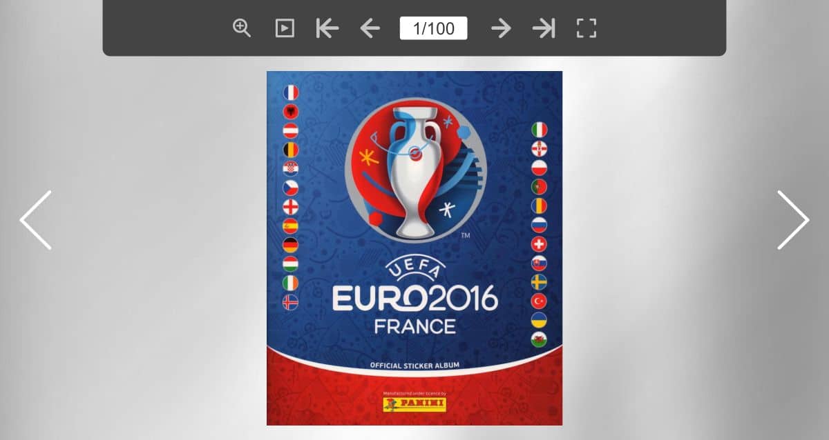 Álbum da "Euro 2016" para folhear