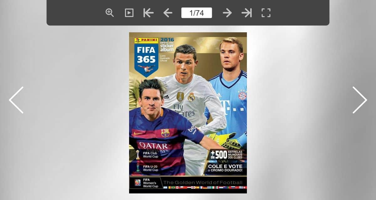 Álbum Fifa 365 2016 para folhear