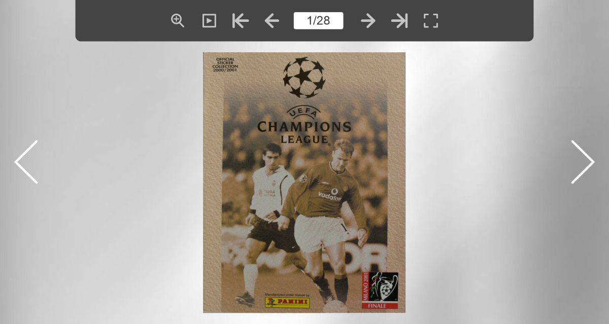 Álbum Champions League 2000-2001 Finale para folhear